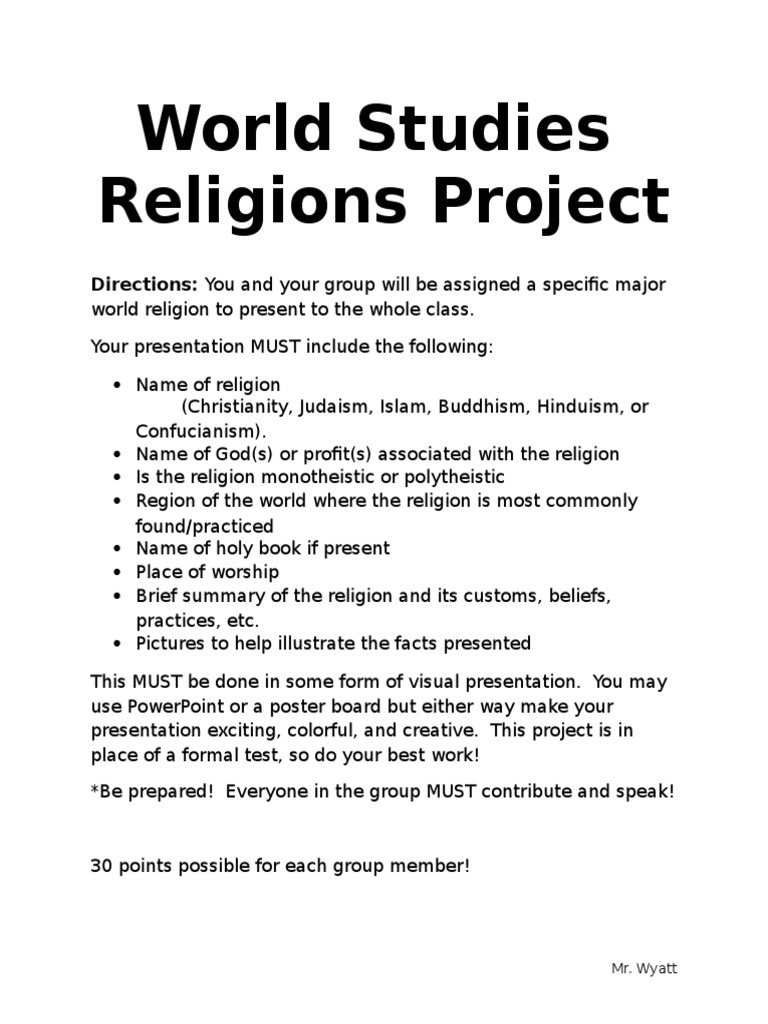 Religions Project | PDF