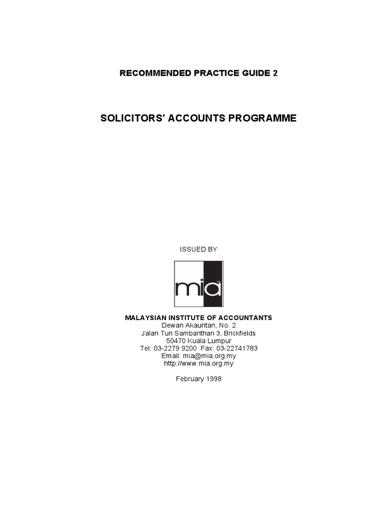 Solicitors' Accounts Audit Guide | PDF | Bookkeeping | Social Institutions