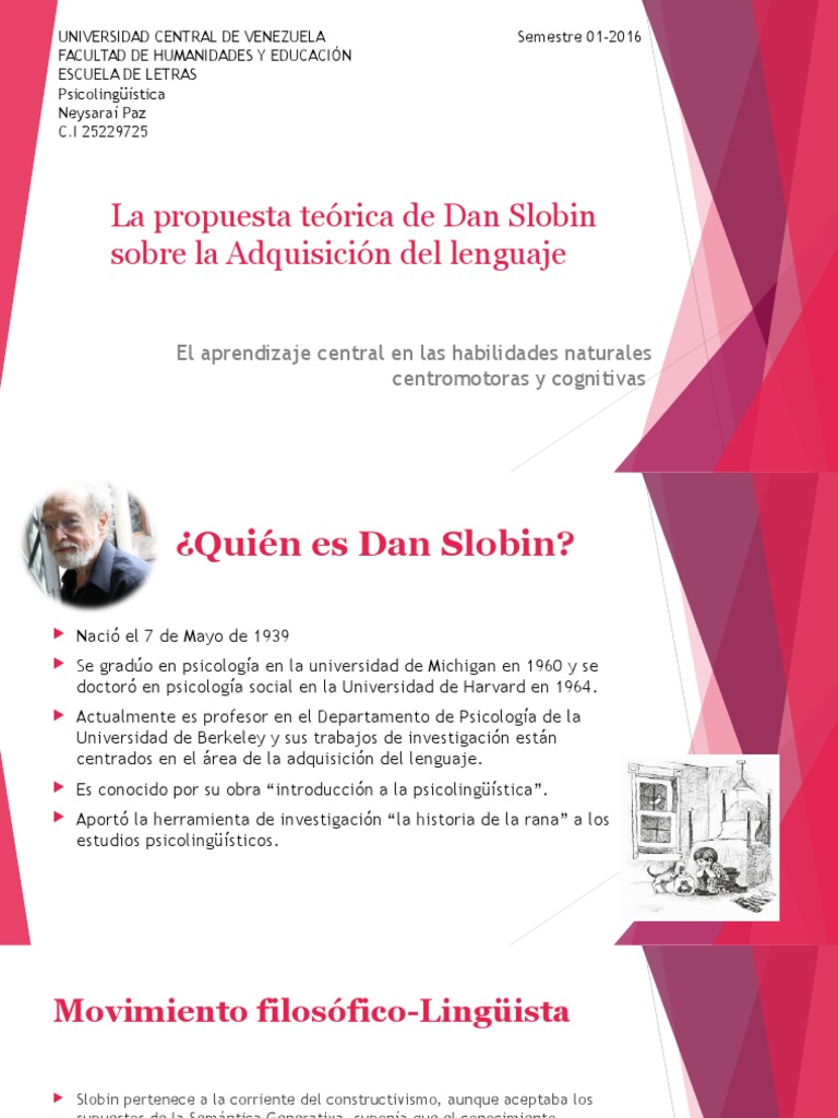 Dan Slobin | PDF | Aquisición de idioma | Aprendizaje