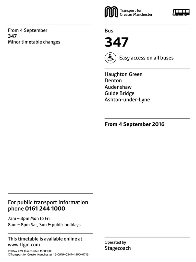 347 Bus Information | PDF | Bus | Bus Transport