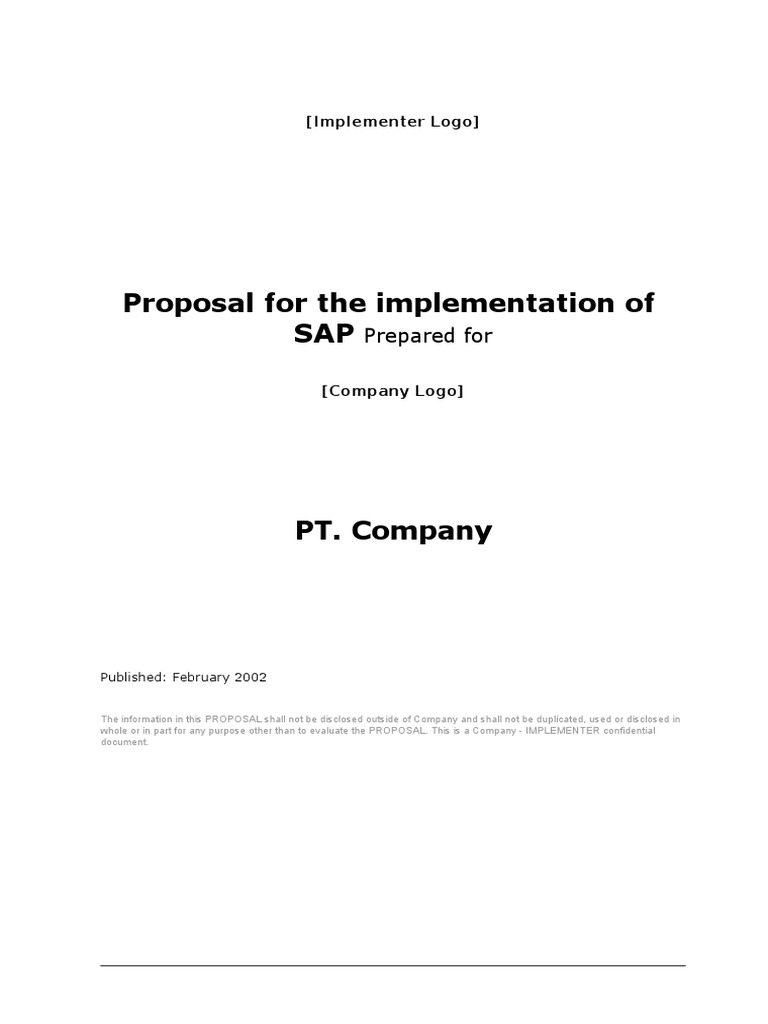 SAP Implementation Proposal for PT. Company | PDF | Sap Se | Enterprise ...