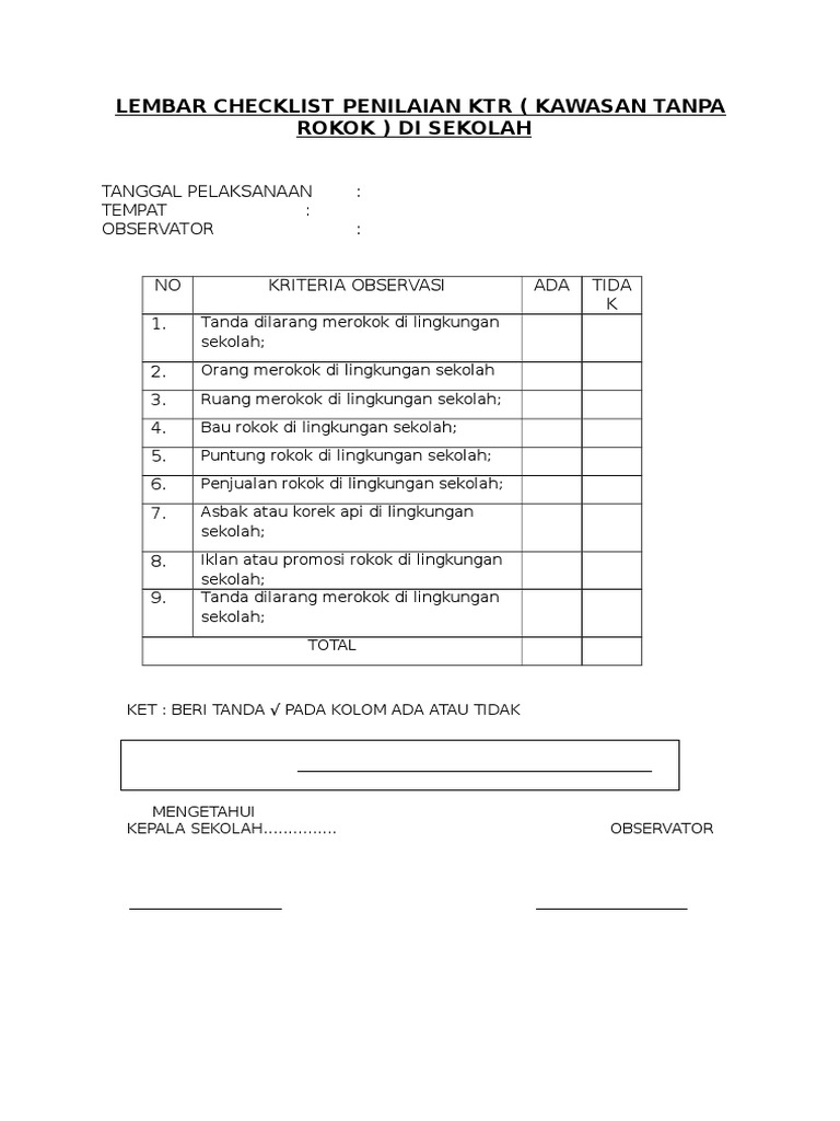 Checklist KTR | PDF