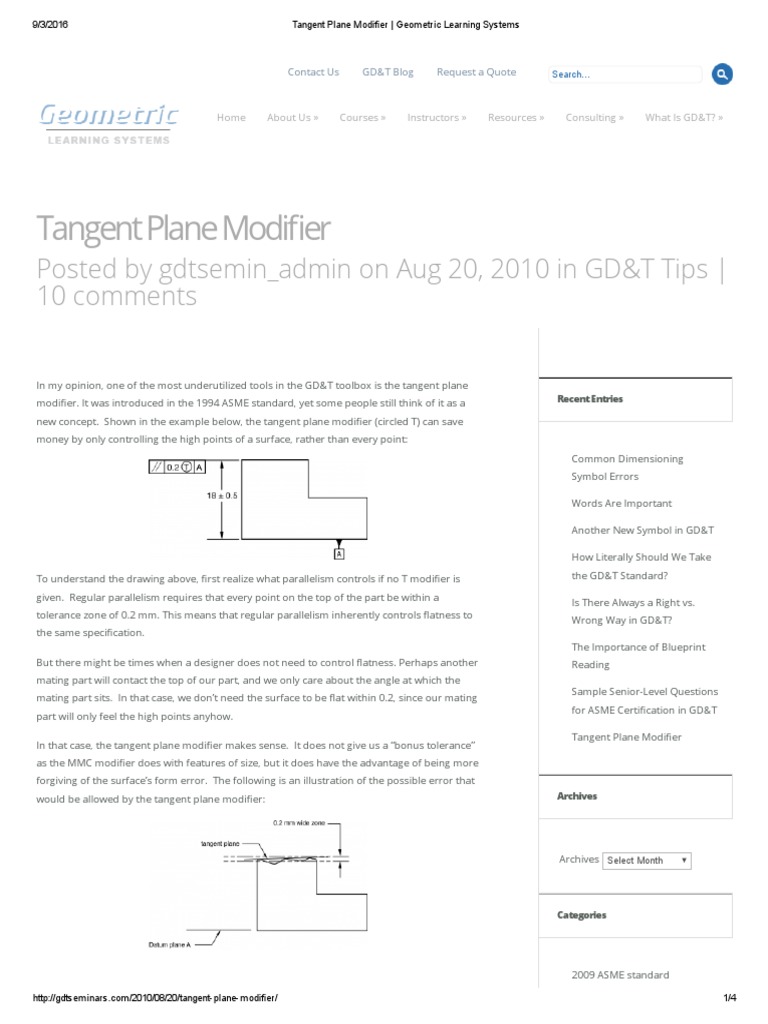 Tangent Plane Modifier - Geometric Learning Systems | PDF | Engineering ...