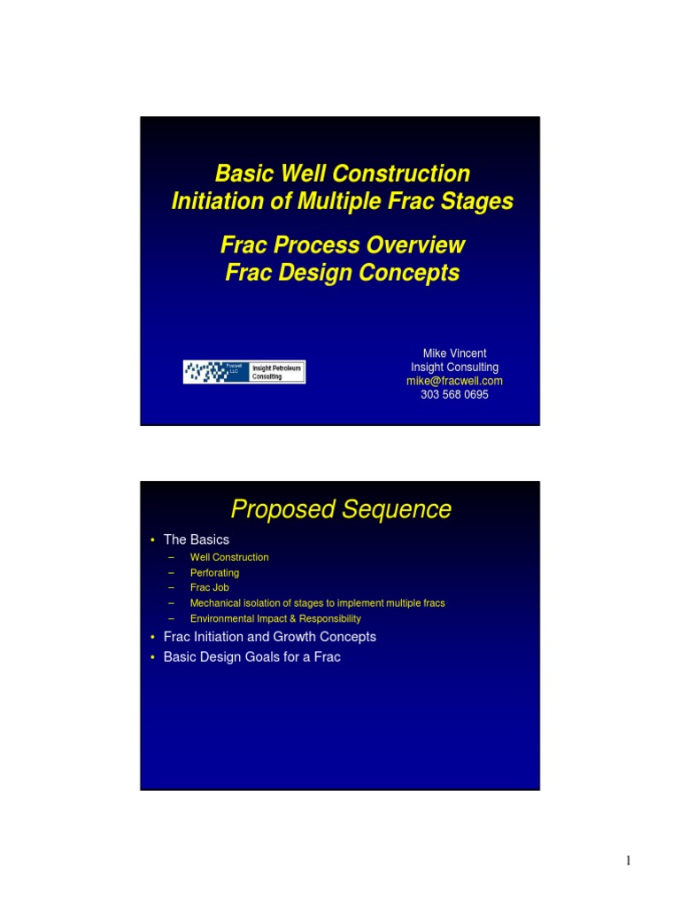 Basic Well Construction and Frac Design Concepts | PDF | Hydraulic ...