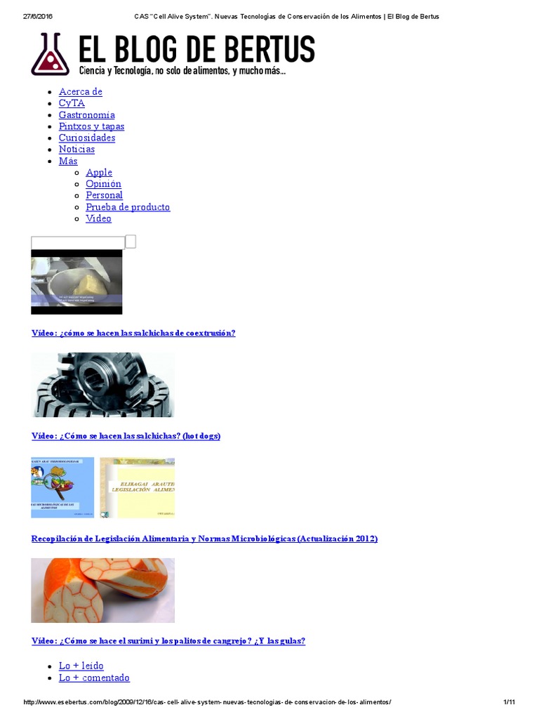 CAS "Cell Alive System" | PDF | Agua | Moléculas