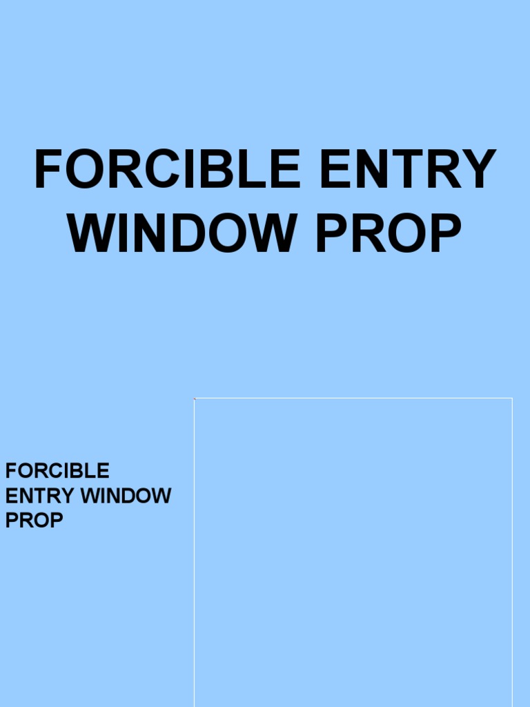 DIY Forcible Entry Window Prop Guide | PDF