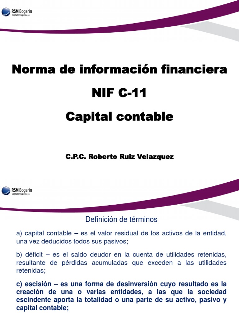 Norma de Informacion Financiera Nif c11 Sobre Capital Contable | PDF | Compartir (Finanzas ...