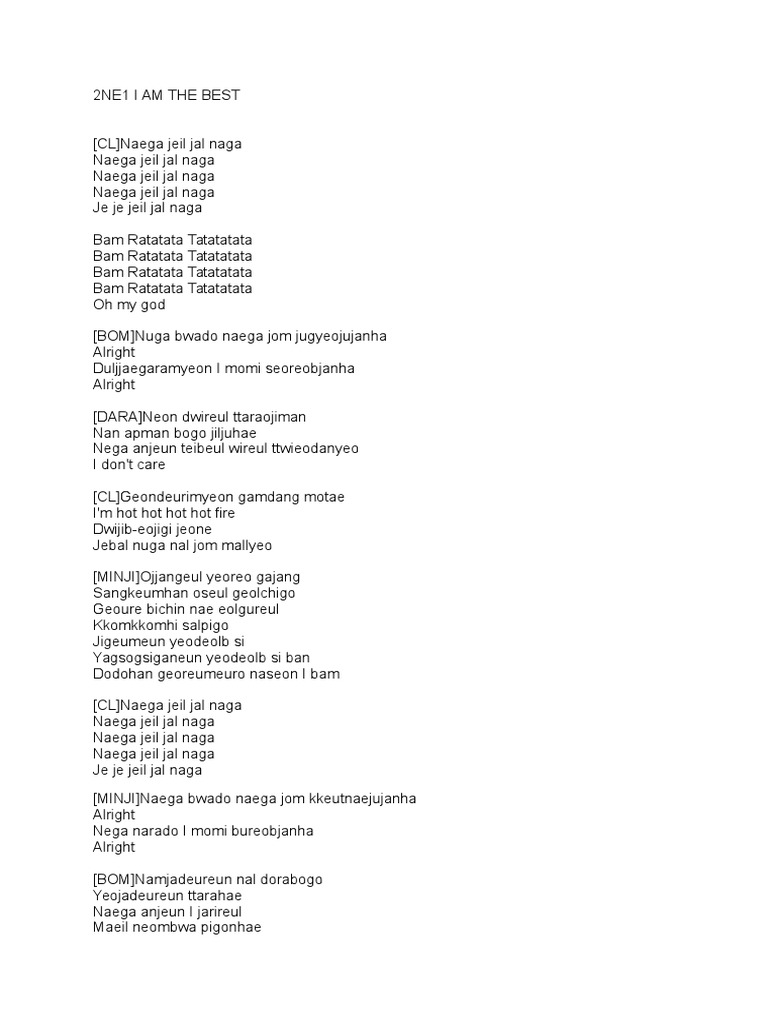 2ne1 I Am The Best | PDF