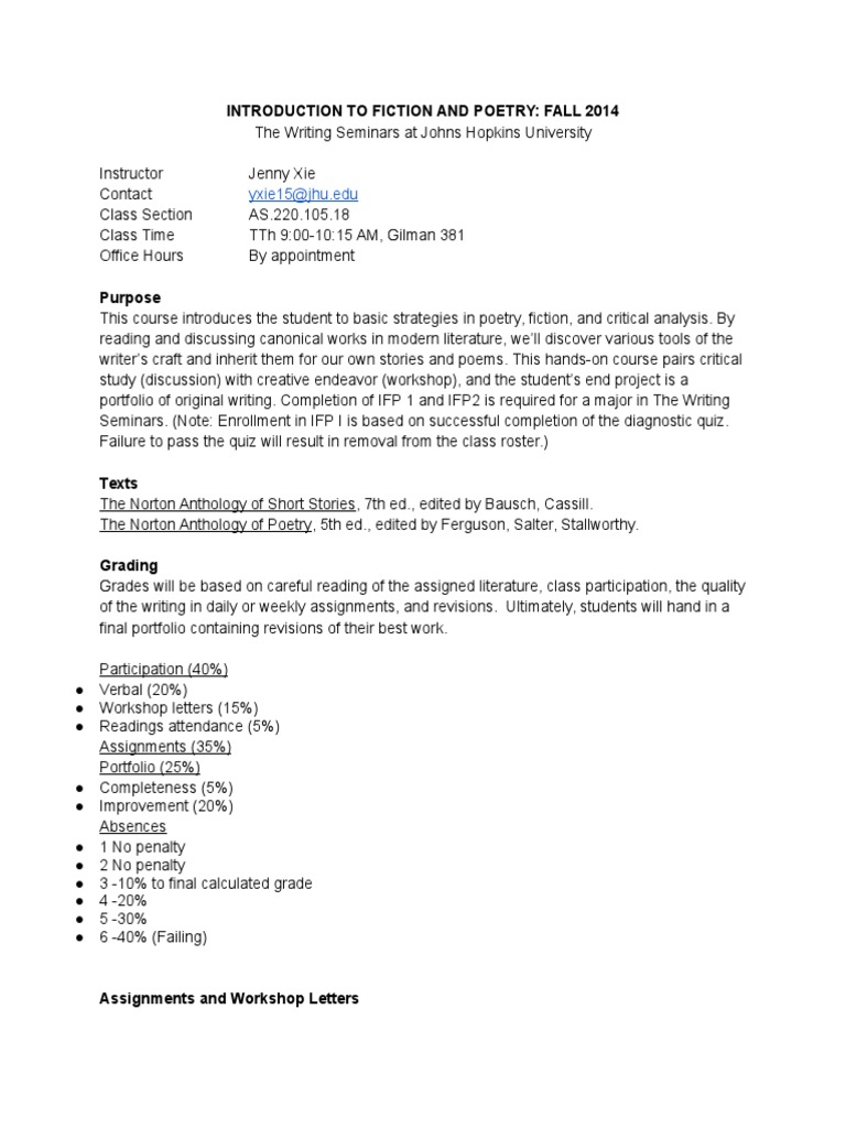 IFP 1 F14 Syllabus | PDF | Academic Integrity | Plagiarism