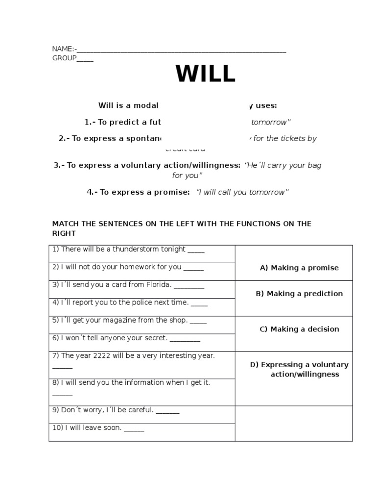 Actividad Extra Con Will | PDF