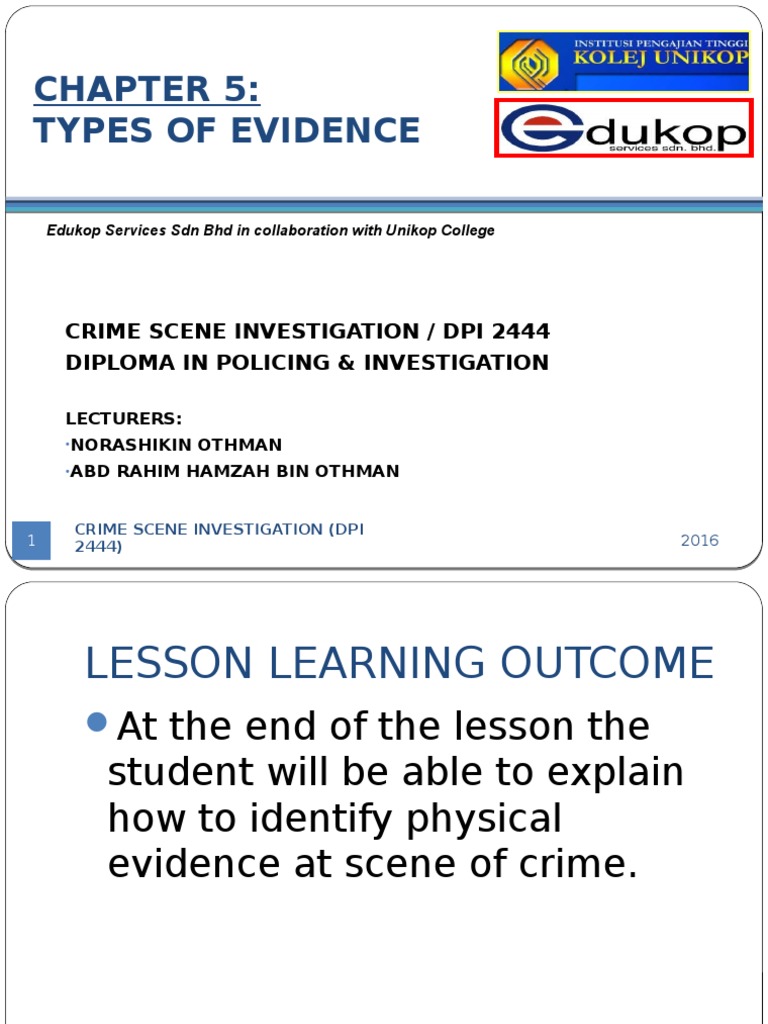 5.types of Evidence | Download Free PDF | Crime Scene | Forensic Science