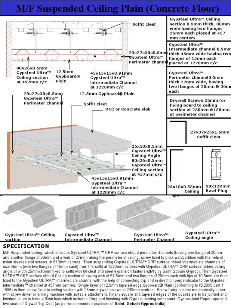 Ceiling Spec | PDF | Drywall | Structural Engineering