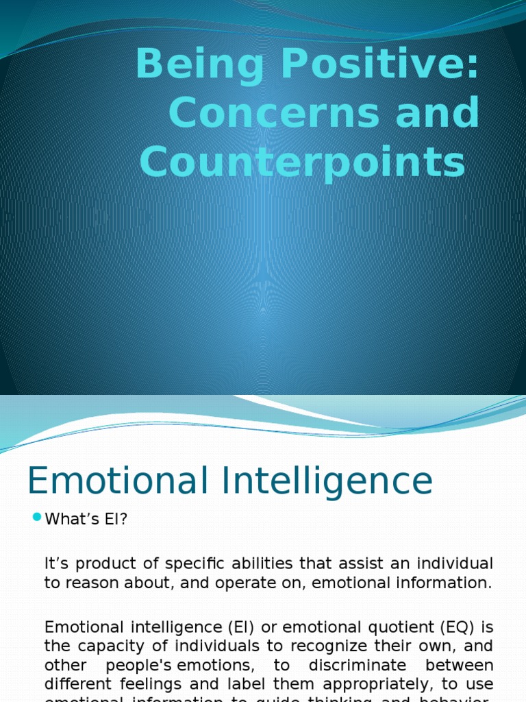 Being Positive: Concerns and Counterpoints | PDF