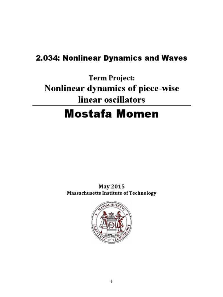 Nonlinear Dynamics of Piecewise Linear Oscillators | PDF | Nonlinear System | Equations
