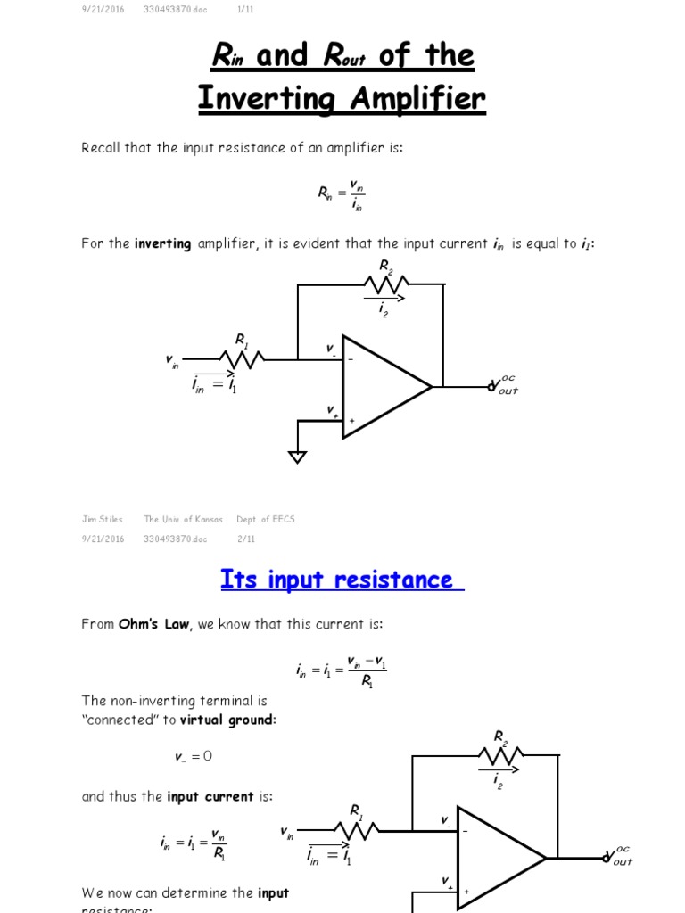 Inverting Amplifier Lab Report | PDF | Operational Amplifier | Amplifier