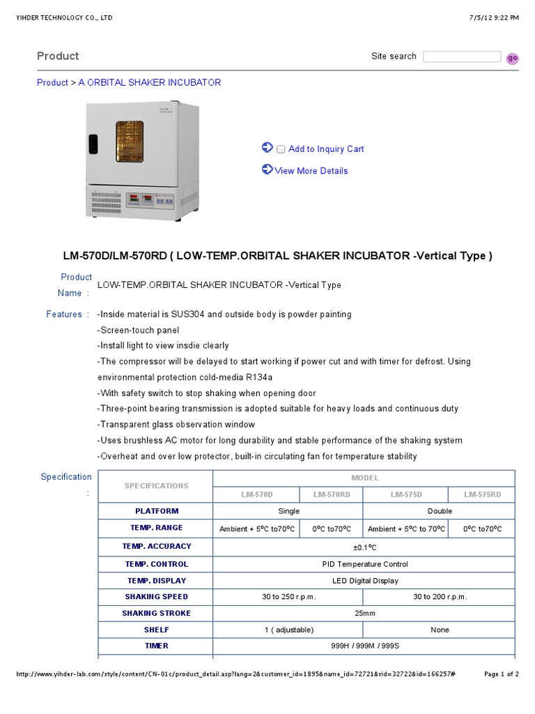 Fermentation Incubator YIHDER | PDF