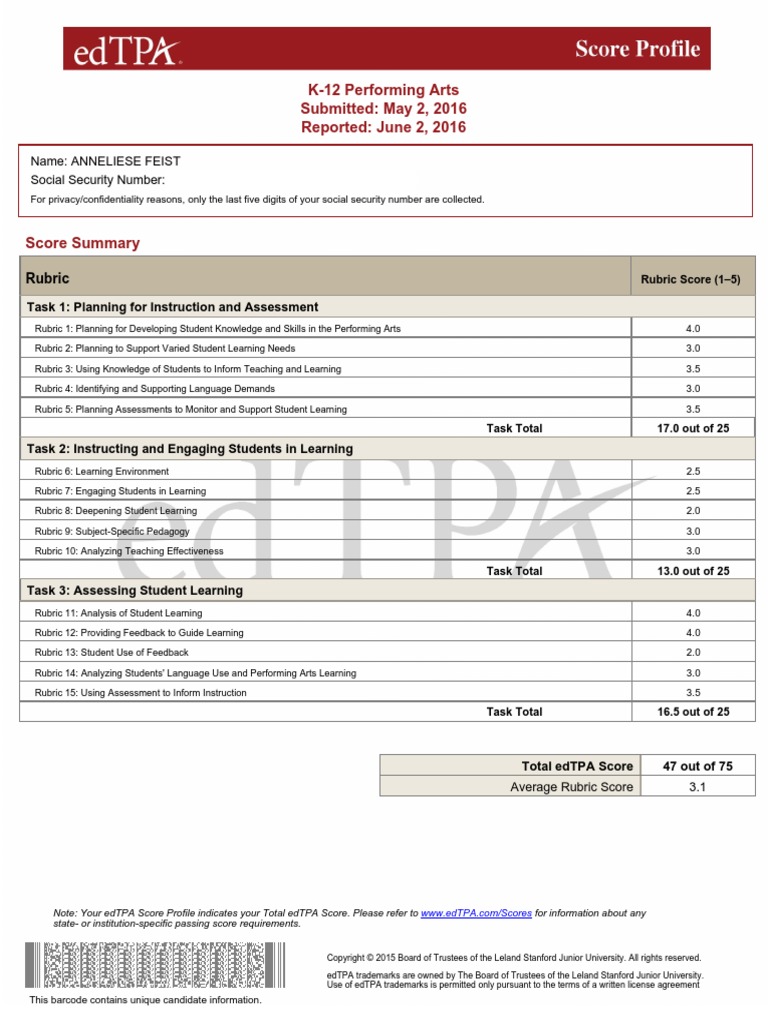 Edtpa | PDF | Rubric (Academic) | Educational Assessment