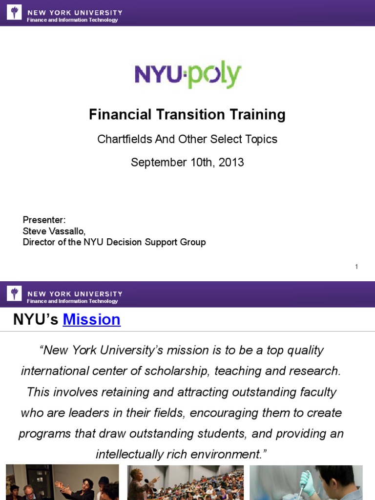 NYU Poly Chart of Accounts and Select Finance Topics For Roadshow | PDF ...