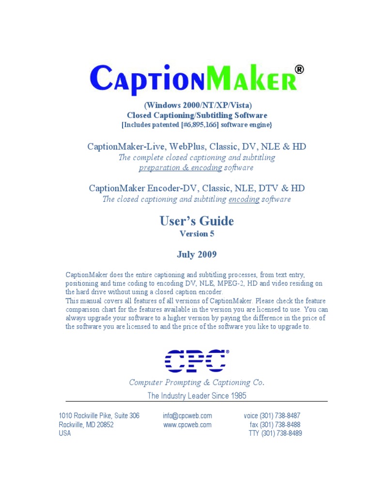 CaptionMakerManual PDF | PDF | Digital Video | Video