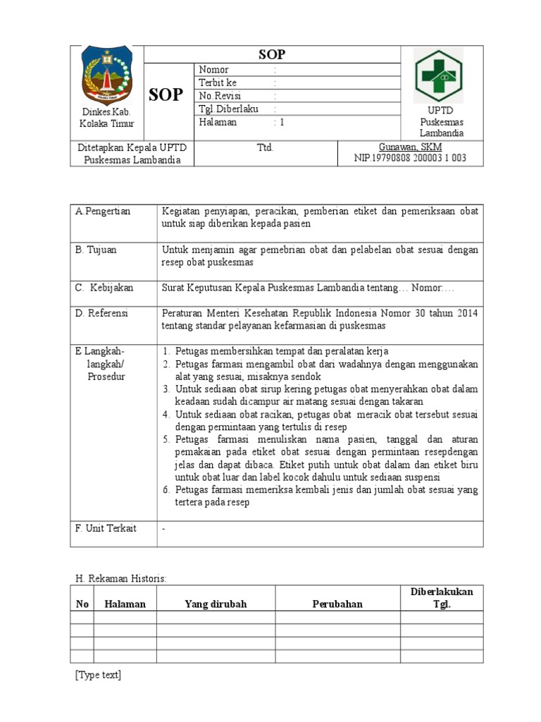 8.2.3.3 Sop Pelabelan Obat | PDF