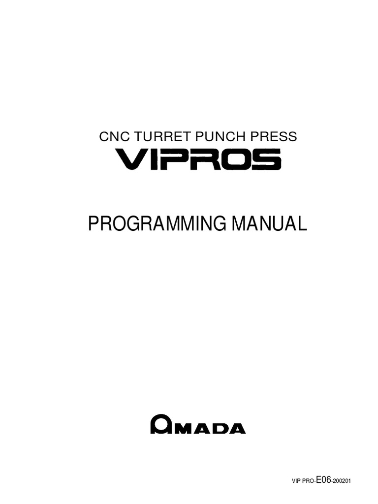 Amada Vipros Programming Manual | PDF