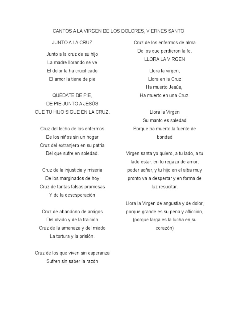 Cantos A La Dolorosa | PDF