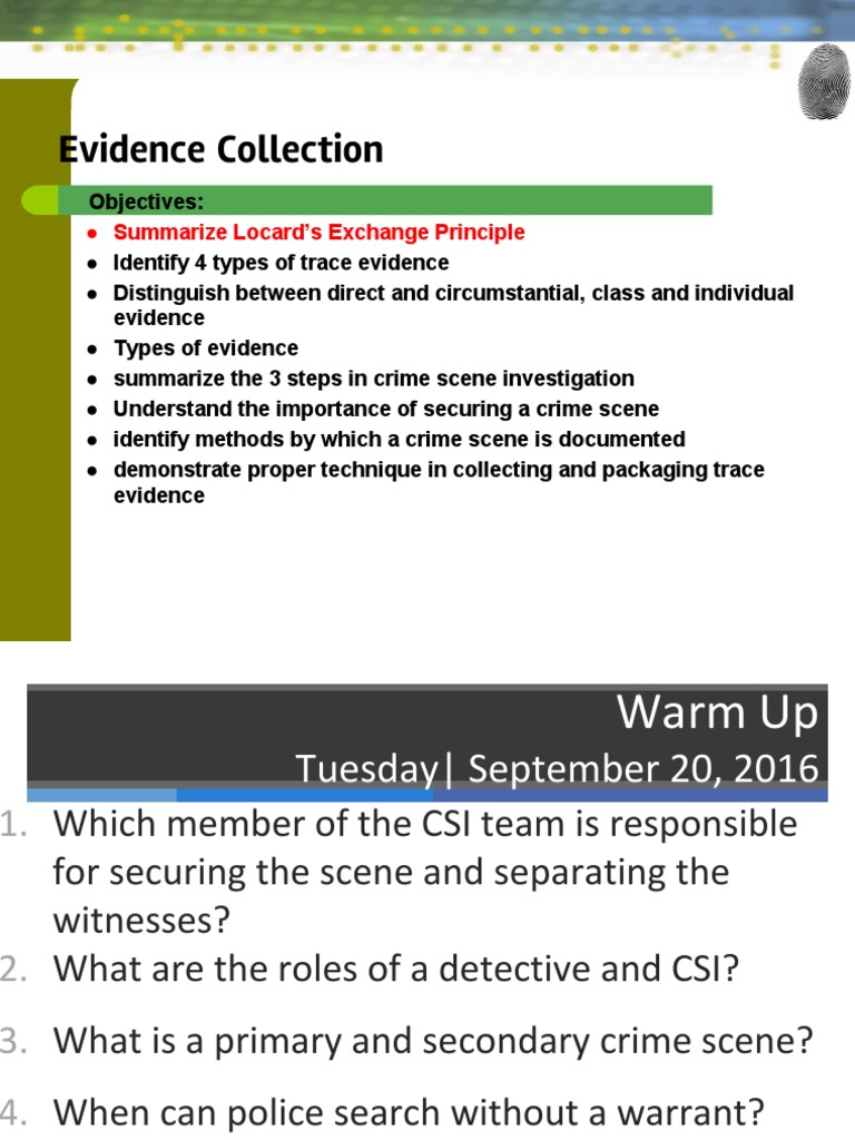 Exchange Principle Evidence | PDF | Crime Scene | Forensic Science