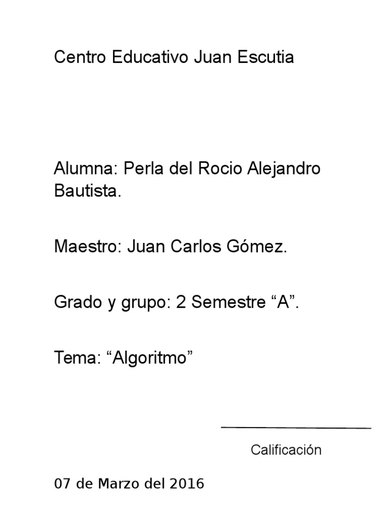 Perla Del Rocio | PDF | Algoritmos | Fórmula