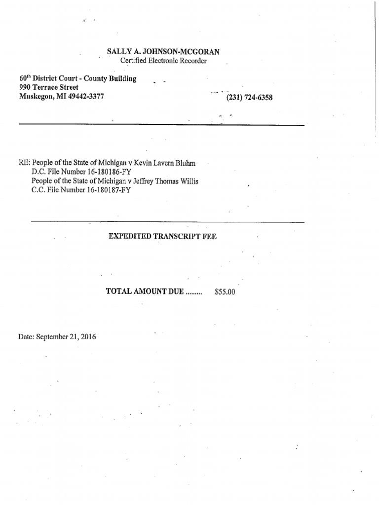 Kevin Bluhm and Jeffrey Willis Court Transcript | PDF