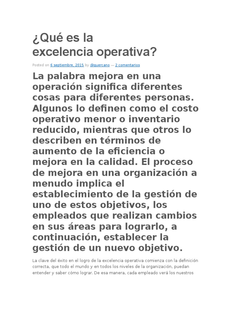 Qué Es La Excelencia | PDF | Crecimiento económico | Innovación