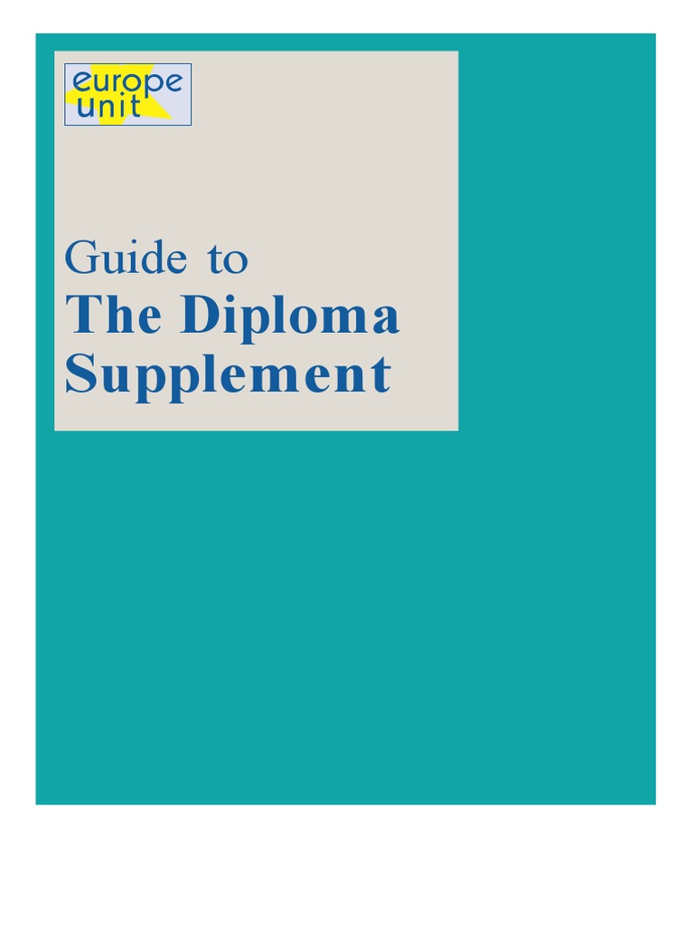 Guide To The Diploma Supplement UK | PDF | Thesis | Diploma
