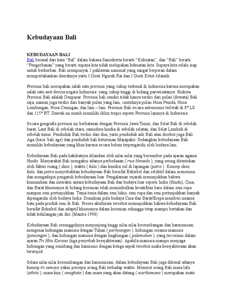 Kebudayaan Bali | PDF