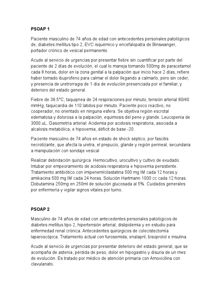 PSOAP Urologia | PDF | Abdomen | Enfermedades y trastornos