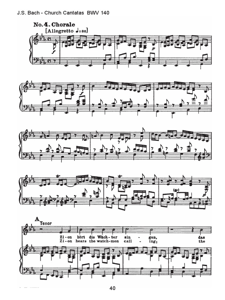 J.S. Bach - Church Cantatas BWV 140 | PDF | Bach Cantata | Johann ...