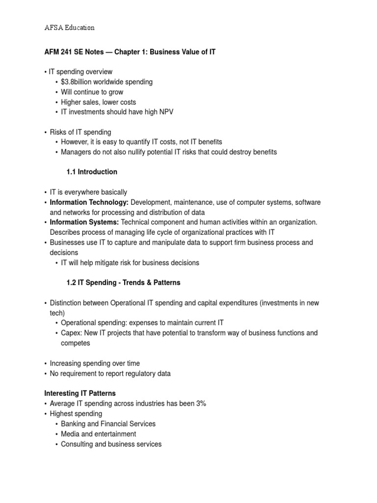 AFM 241 Notes AFSA Education | PDF | Strategic Management | Competitive ...