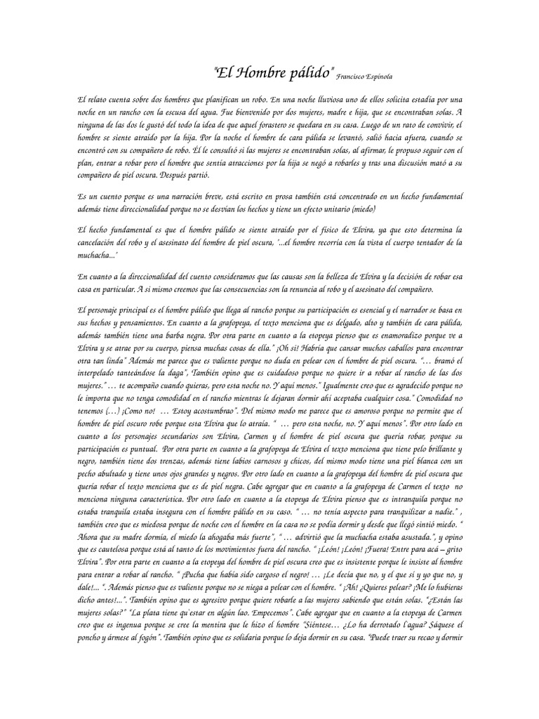 El Hombre Palido Analisis | PDF | Narración | Narrativa