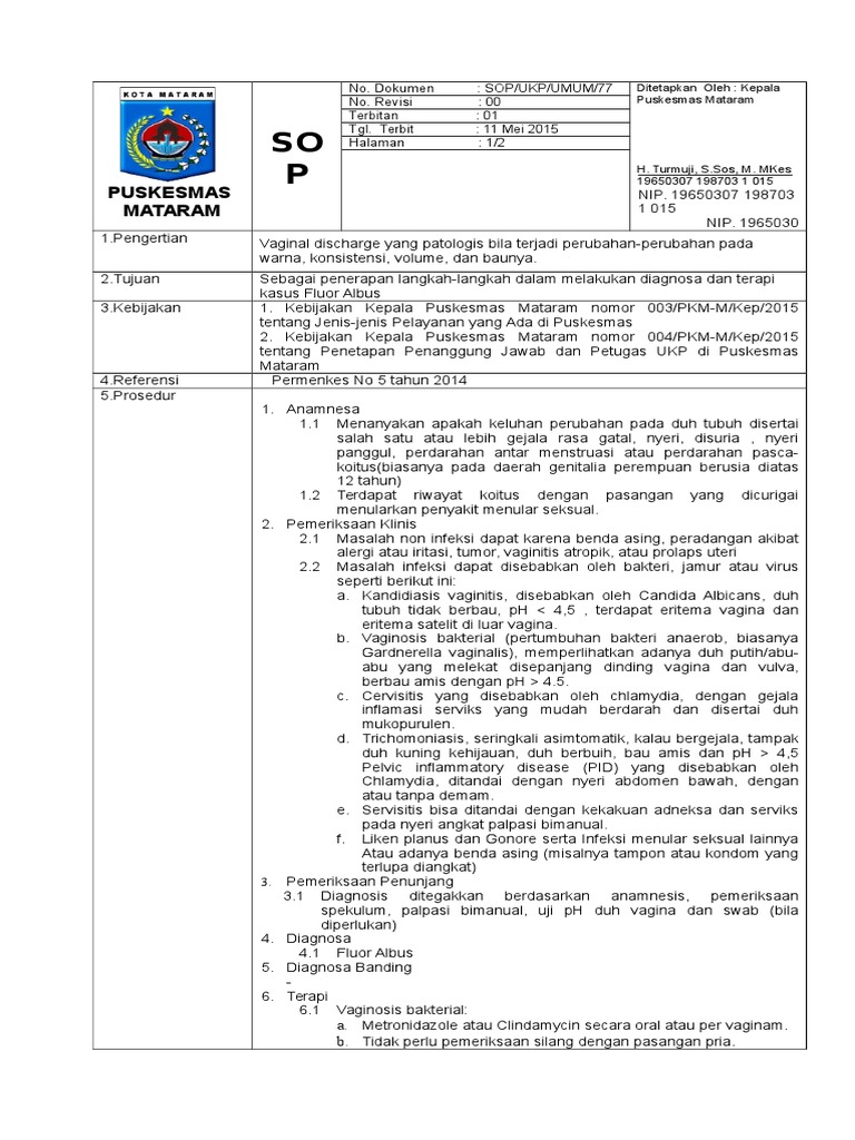 77) SOP Fluor Albus | PDF | Sains & Matematika