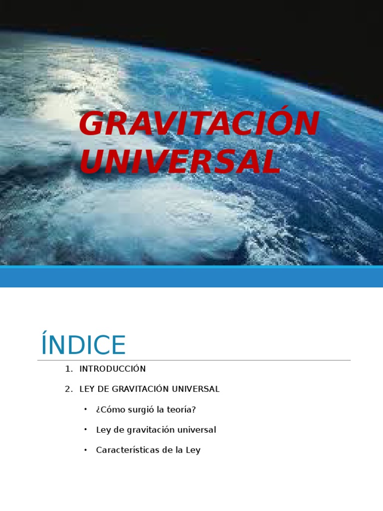 Ley de Gravitación Universal | PDF | Ley de Newton de la gravitación ...