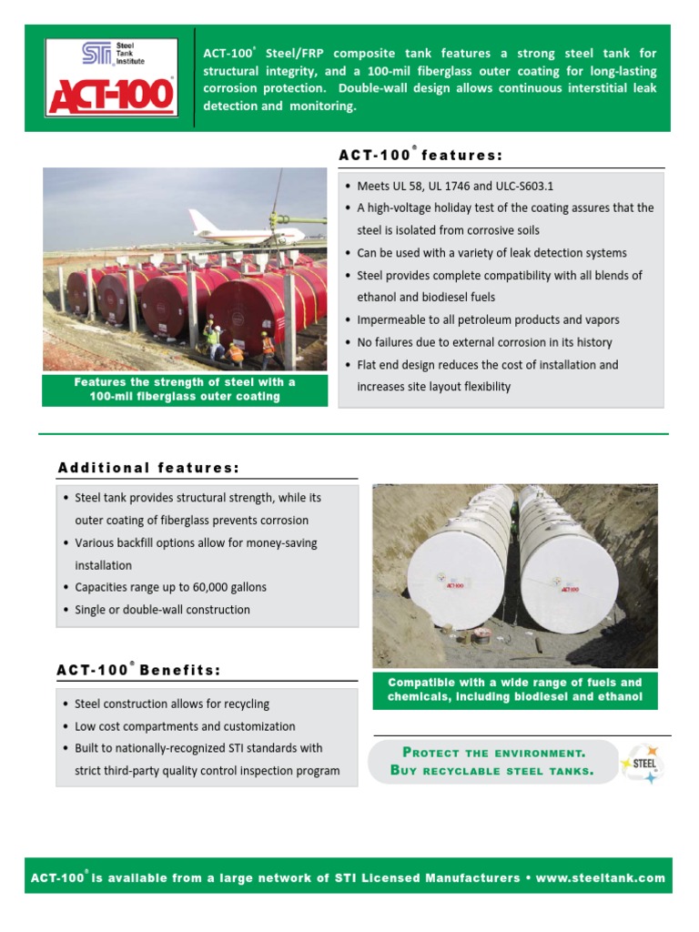 Sti Act-100 Tanks | PDF | Corrosion | Biodiesel