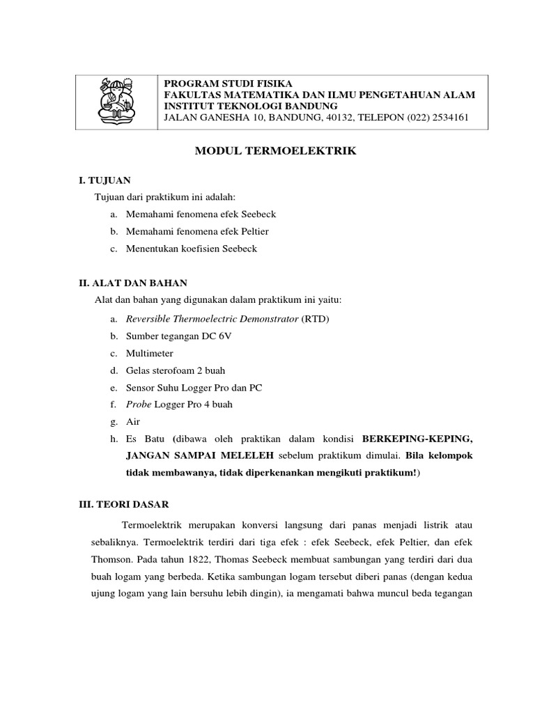 Modul 2 - Thermoelektrik | PDF