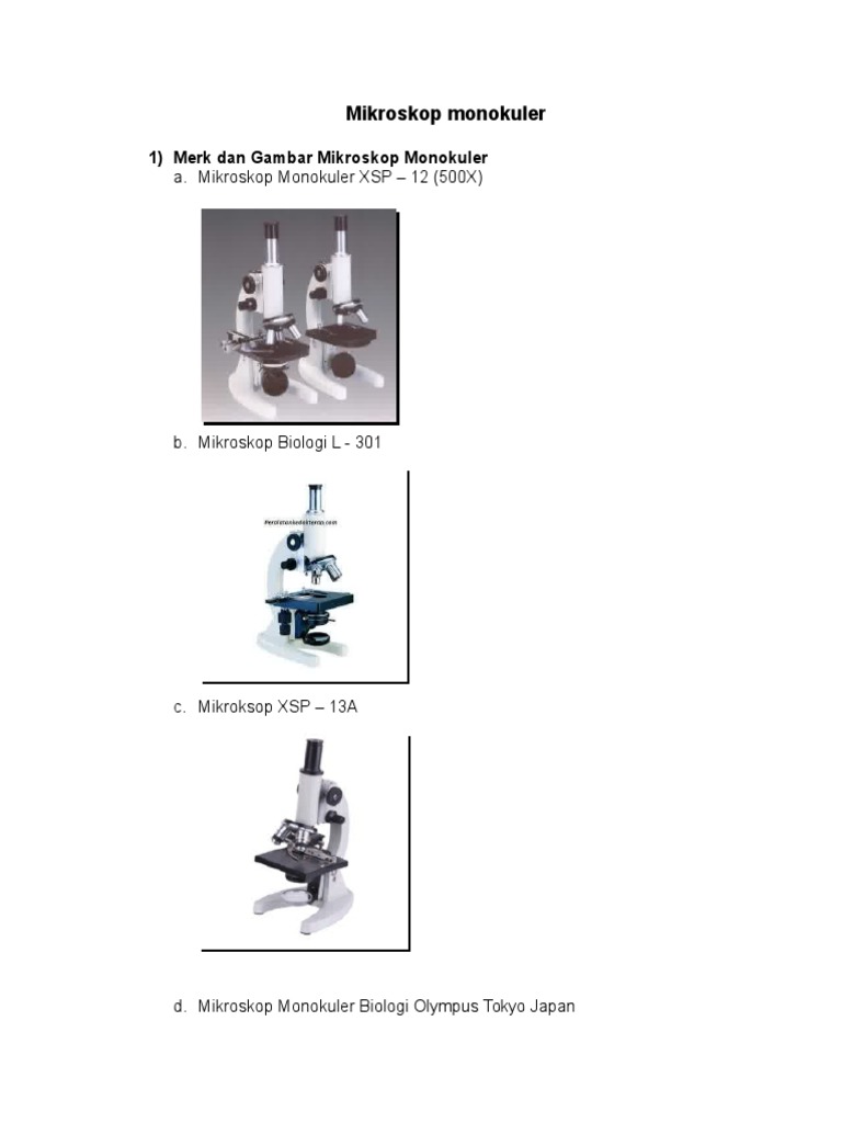 Mikroskop Monokuler | PDF