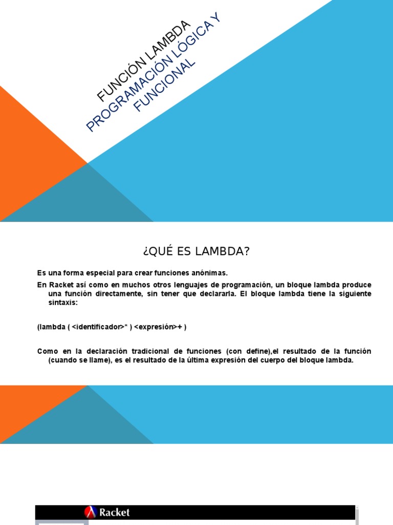 Función Lambda | PDF | Informática teórica | Sintaxis (Lógica)