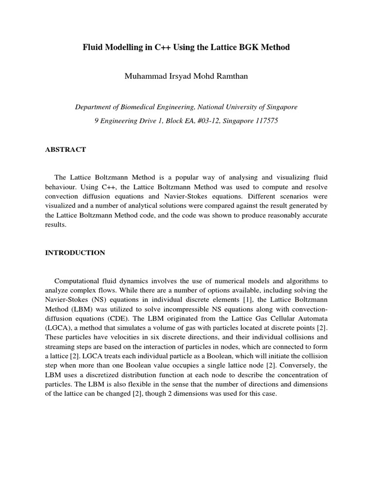 Fluid Modelling in CPP | PDF | Navier–Stokes Equations | Theoretical ...