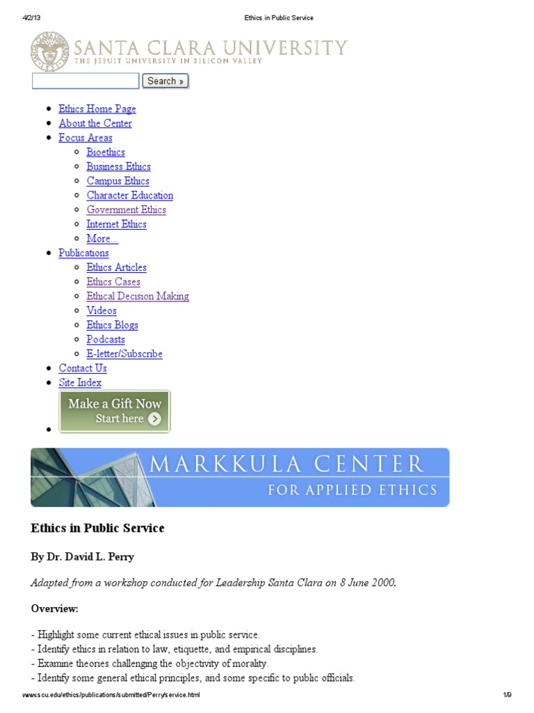 Ethics in Public Service PDF | PDF | Value (Ethics) | Morality