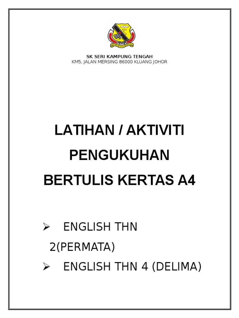 Cover Fail Latihan A4 | PDF