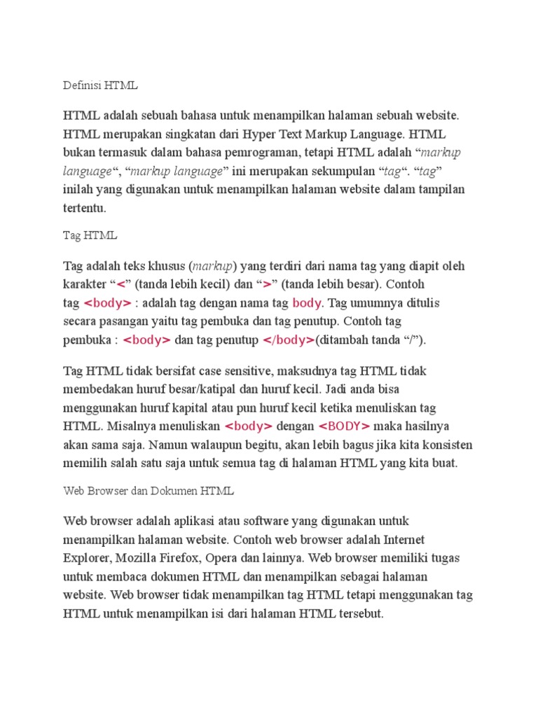 Definisi HTML | PDF