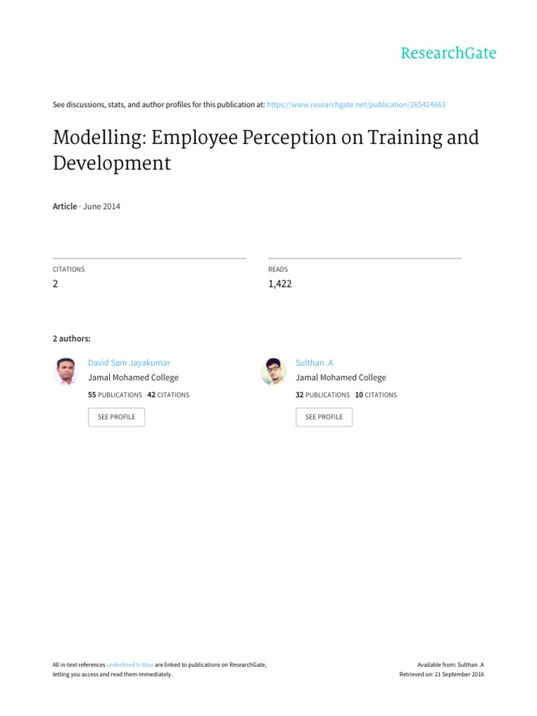 Modelling Employee Perception On Training and Development PDF ...