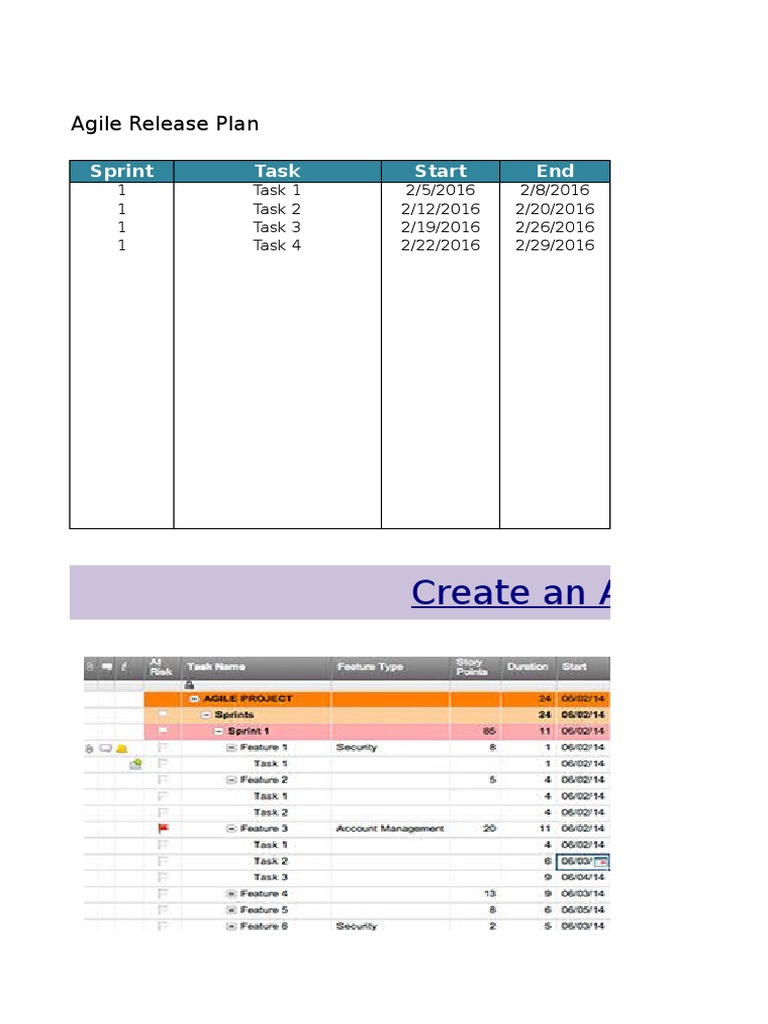 Agile Release Plan Template | PDF