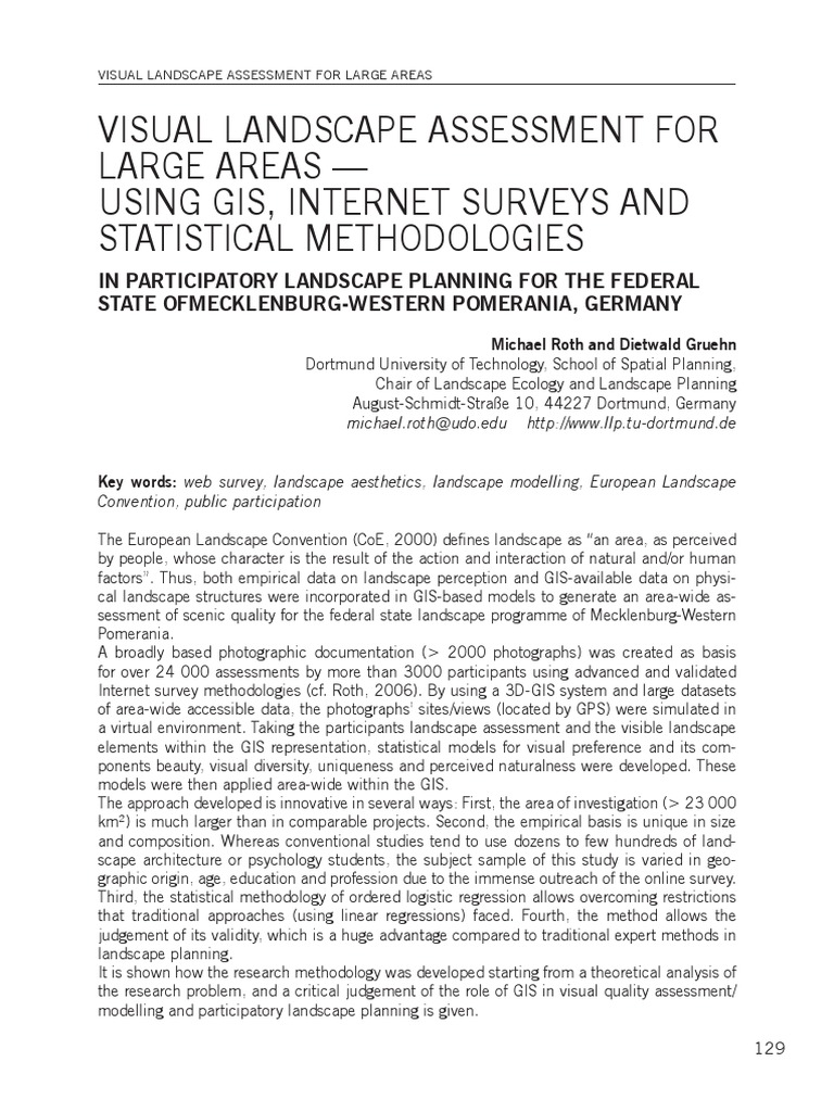 Visual Landscape Assessment For Large Areas PDF | PDF | Geographic ...