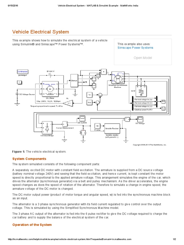 Vehicle Electrical System - MATLAB & Simulink Example - MathWorks India ...